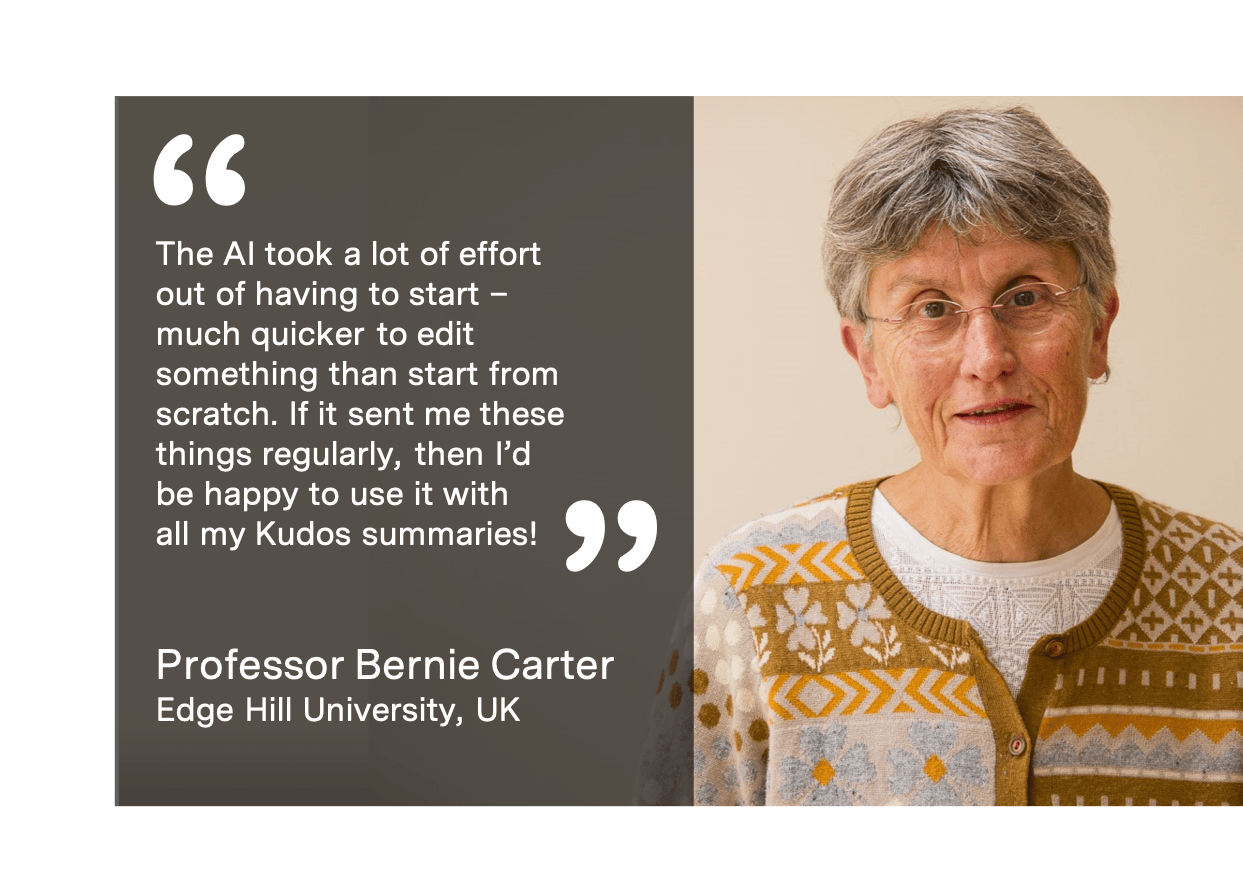 AI Summaries by Kudos: authors' verdict (spoiler: it's good news)